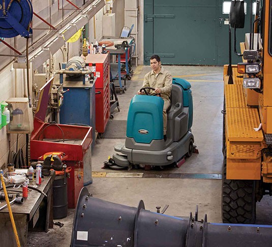 T12 Compact Battery Ride-On Floor Scrubber-Dryer | Tennant Company