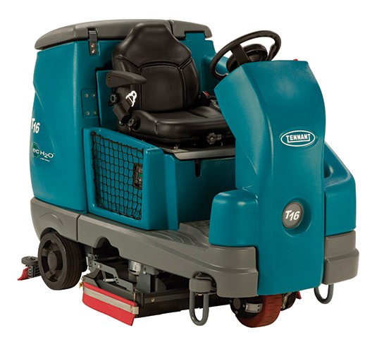 T16 Battery Ride-On Floor Scrubber | Tennant Company