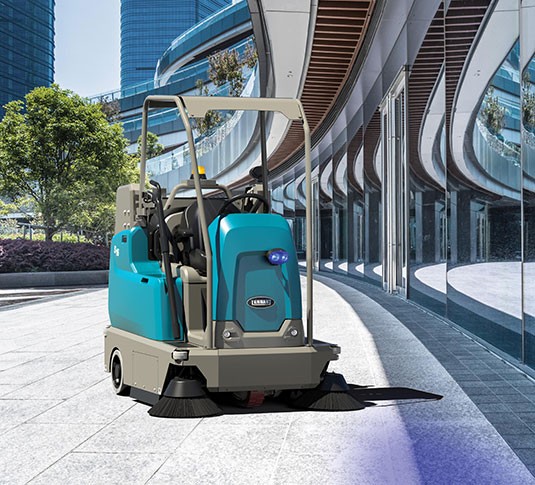 S16 Battery-Powered Compact Ride-On Sweeper | Tennant Company